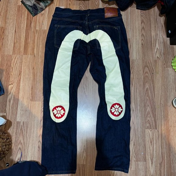 Evisu | Jeans | Evisu Daicock Flower Kamon Embroidery | Poshmark